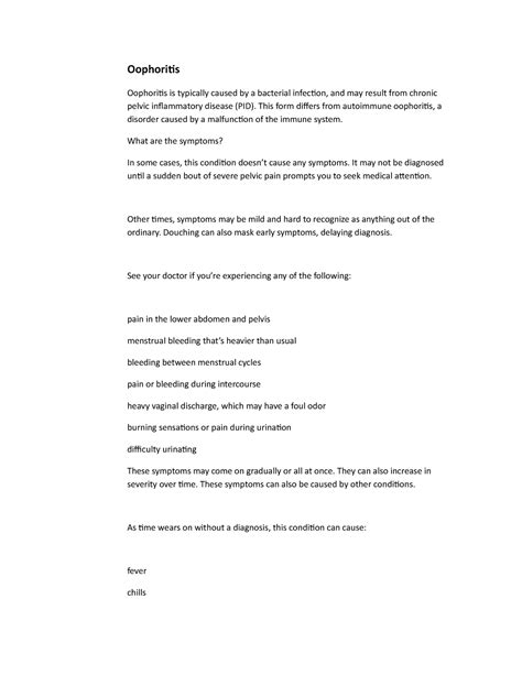 Oophoritis Wps Office Oophoritis Oophoritis Is Typically Caused By A