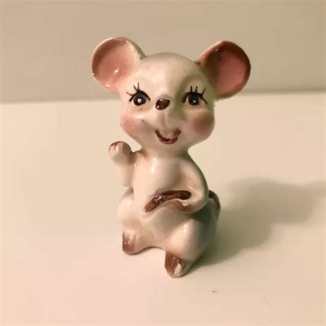 Vintage Tiny Mouse Ceramic Figurine Japan 2 Inch Tall Collectible Figure 24 06 Picclick Ca