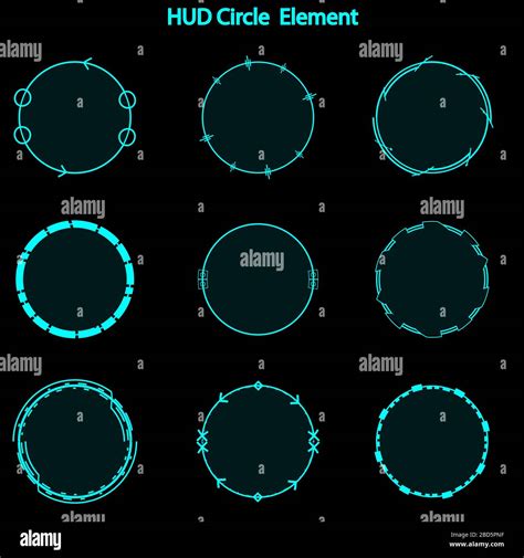 Set Of Hud Circle Elements Futuristic Sci Fi Modern User Interface Set Hud Circle Elements Head