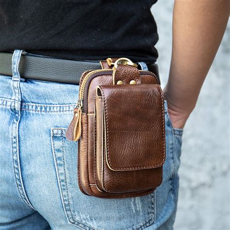 Vertical Cell Phone Waist Pouches Men Small Tactical Duty Belt