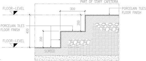 Cafeteria Porcelain Tile Floor Design Detail Autocad Dwg File