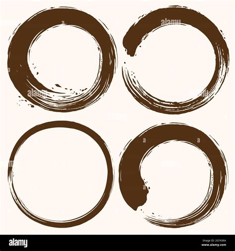 Enso Zen Circle Art Brush Set Vector Design Illustration Icon