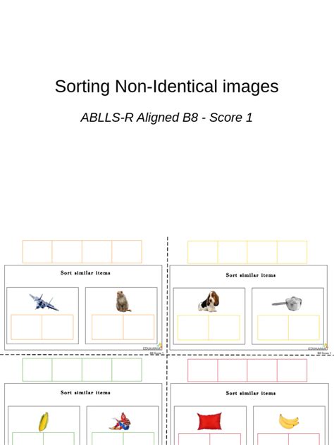 Sorting Non Identical Pictures Free Flashcards For Speech Therapy And Aba Pdf Pdf