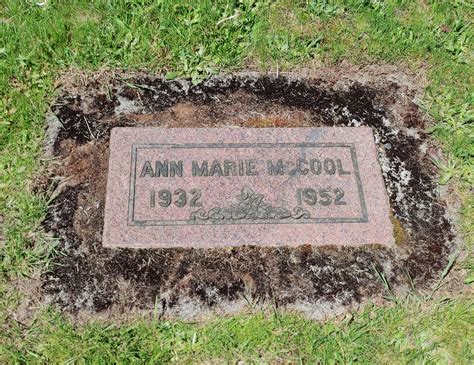 Ann Marie Parsons Mccool 1932 1952 Find A Grave Memorial
