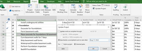 How To Set Baseline And Update Progress In MS Project