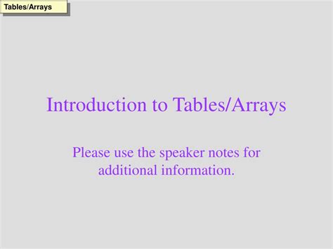 PPT Introduction To Tables And Arrays In Programming PowerPoint Presentation ID 1704545