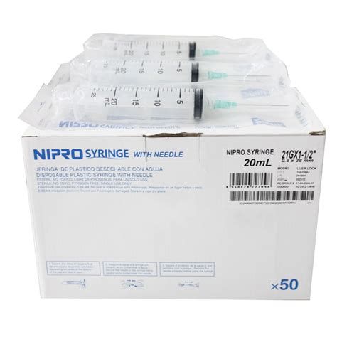 Jeringa Nipro Syringe 20ml X21 1 12 X 1 Jeringa