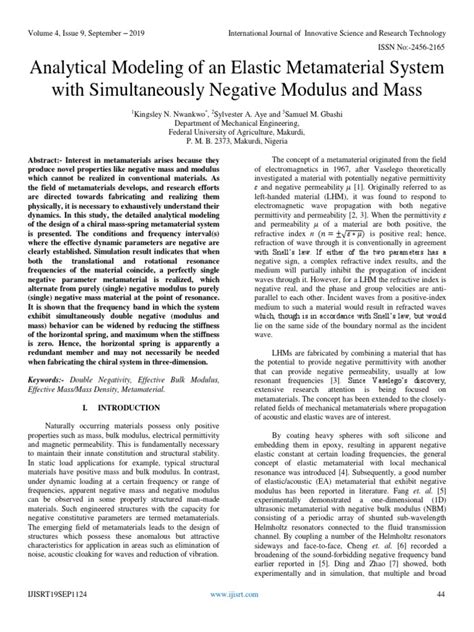 Analytical Modeling Of An Elastic Metamaterial System With