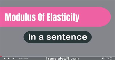 Modulus Of Elasticity In A Sentence