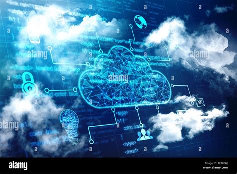Cloud Computing Digital Cloud Computing Concept Background Cyber