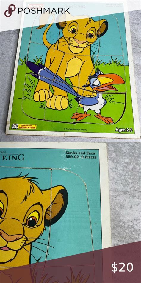 Vtg Playskool Wooden Puzzle The Lion King Simba