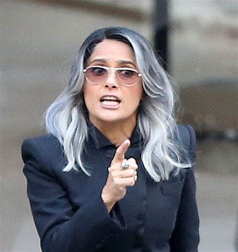 Pin By Ls On Salma Hayek Grey Hair Looks Pretty Gray Hair