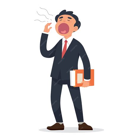 Trabajadores Que Se Sienten Agotados Y Con Sueño Vector Premium