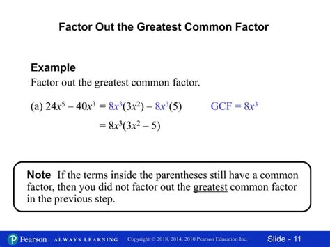 Section 13 1 Greatest Common Factor Factoring By Grouping Ppt