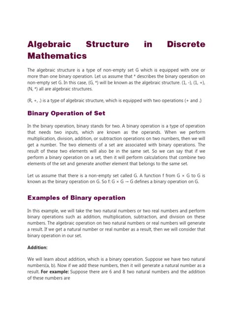 Algebraic Structure In Discrete Mathematics Pdf Group Mathematics Matrix Mathematics