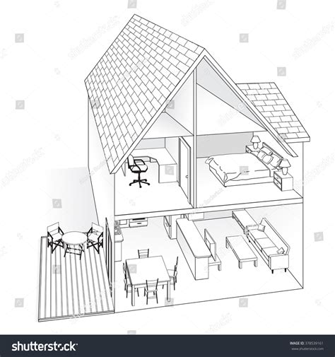 House Cross Section Drawing Cross Section And Longitudinal Section