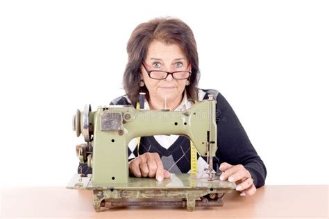 Sewing Machine Stock Image Image Of Elderly Adult Expression 68533721