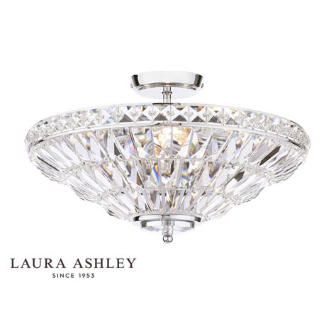 Laura Ashley Vienna Crystal 3 Light Semi Flush Polished Chrome