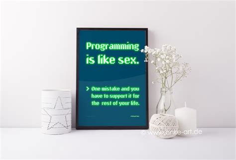 Programming Is Like Sex Digital Typography Poster With Nerdy Etsy