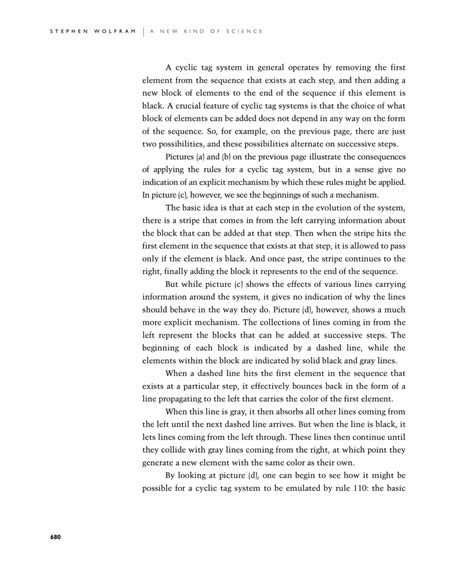 The Rule 110 Cellular Automaton A New Kind Of Science Online By