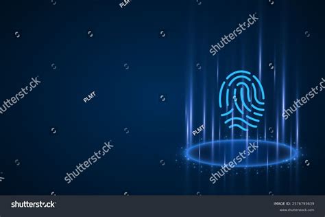 Scan Fingerprint Cyber Security Password Control Stock Vector Royalty