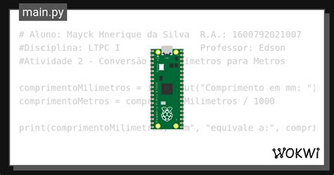 Atividade LTPC I Conversor Mm Para M Wokwi ESP STM Arduino Simulator