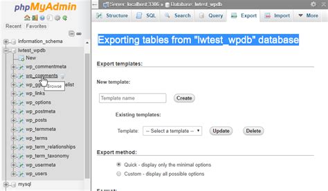 Exporting Databases And Tables With Phpmyadmin Liquid Web