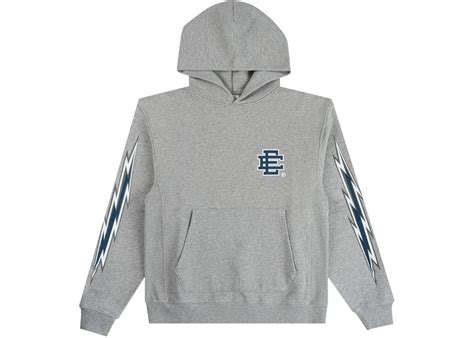 Eric Emanuel Ee Basic Hoodie Heather Greynavy Bolts Mens Ss26 Us