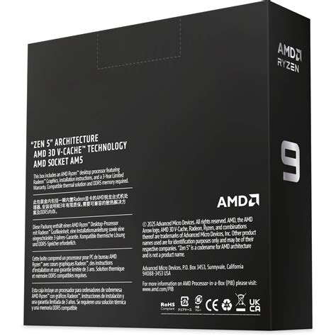 Amd Cpu 100 100001978wof Ryzen 9 9950x3d2 16c Pc Canada