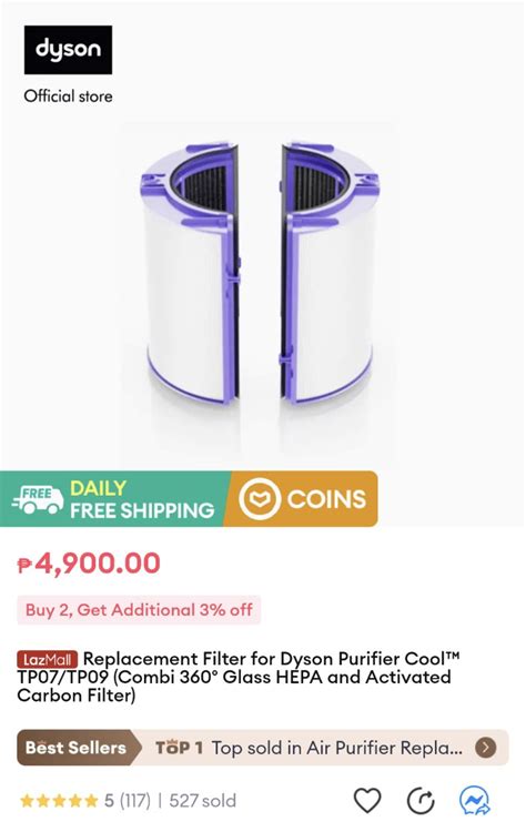 Dyson Tp07 Tp09 Filter Tv And Home Appliances Other Home Appliances On Carousell Dyson Tp07 Tp09 Filter Tv And Home Appliances Other Home Appliances On Carousell