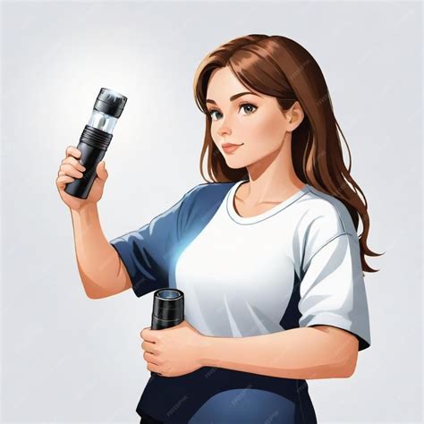 Person Holding A Flashlight Detailed Vector Set Premium Ai Generated