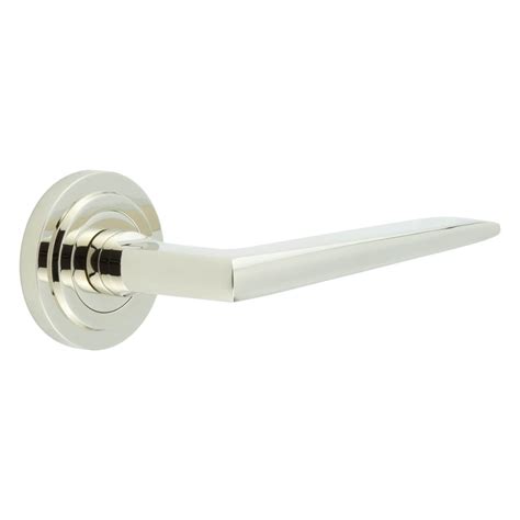 Burlington By Frelan Polished Nickel Fire Rated Door Handles On Round