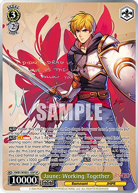 Jaune Working Together Sp Rwby Premium Booster Weiss Schwarz
