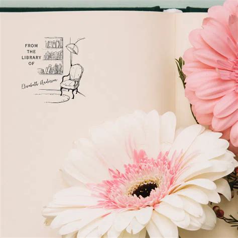 Vintage Reading Quiet Room From The Library Of Self Inking Stamp Zazzle