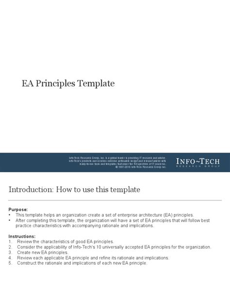 It Ea Principles Template Ea Strategy Pdf Regulatory Compliance