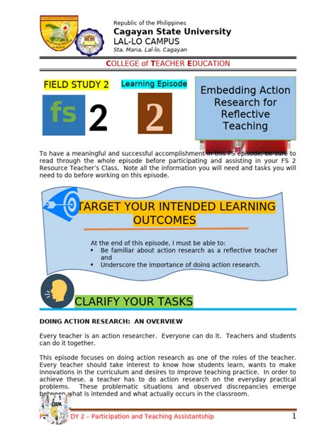 Field Study 2 Episode 2 Pdf Teachers Action Research