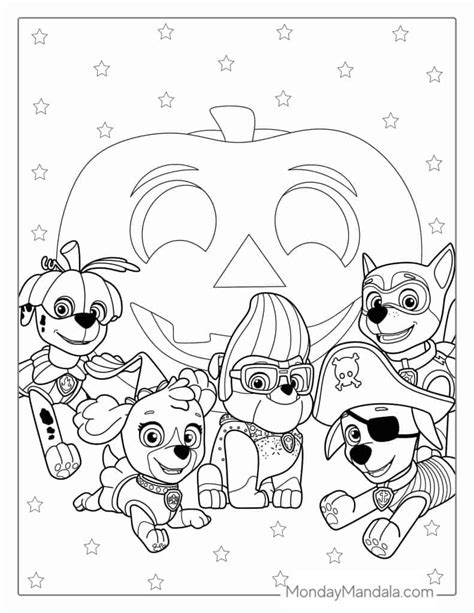Paw Patrol Halloween Coloring Pages Free Printable Printable Coloring