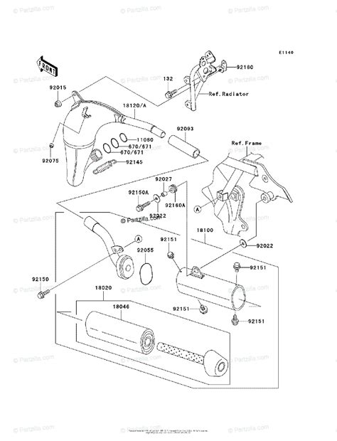 Kawasaki Motorcycle 2001 Oem Parts Diagram For Mufflers