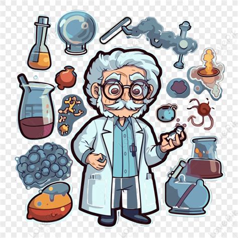 科學家與各種物體 向量 卡通片 貼紙eps圖案素材免費下載，可愛卡通圖片，尺寸4267 × 4267px Lovepik