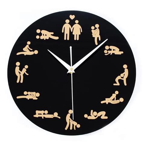 2015 Hot Sale Sex Position Clocks 24 Hours Sex Clock Novelty Wall Clock