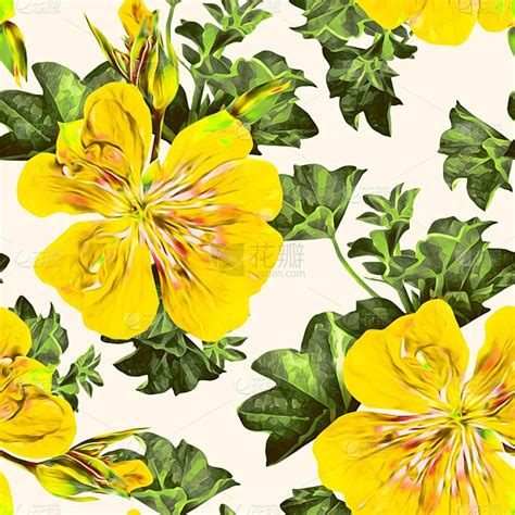 天竺葵花无缝图案。素材 花瓣网