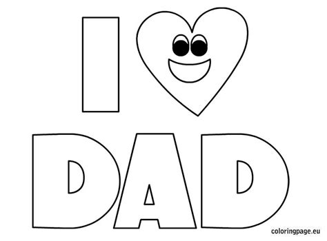 I Heart Dad Coloring Page