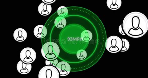 Image Of Digital People Icons And Data Processing Over Speedometer On