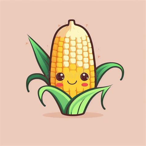 The Character Of A Cute Cob Of Corn Stock Illustration Illustration
