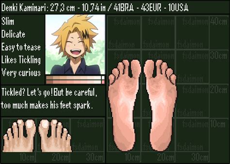 Mha Feet Chart Denki Kaminari By Fsdim On Deviantart