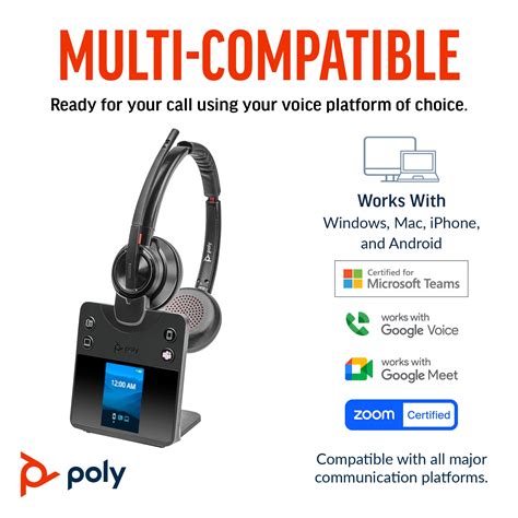 Poly Savi 8420 Long Range Wireless Dect Headset With Noise Cancelling