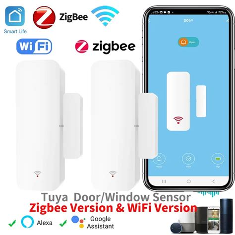 Tuya Zigbee Wifi Door Window Sensor Contact Sensor For Smart Home App