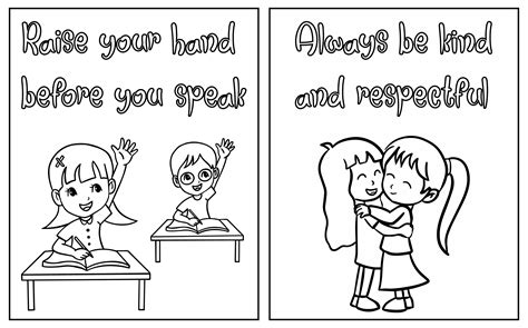 Kindergarten Classroom Rules Coloring Pages Fairness Coloring Pages