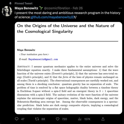 Maya Benowitz On The Origins Of The Universe And The Nature Of The