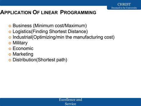 linear programming optimization techniques single objective ppt